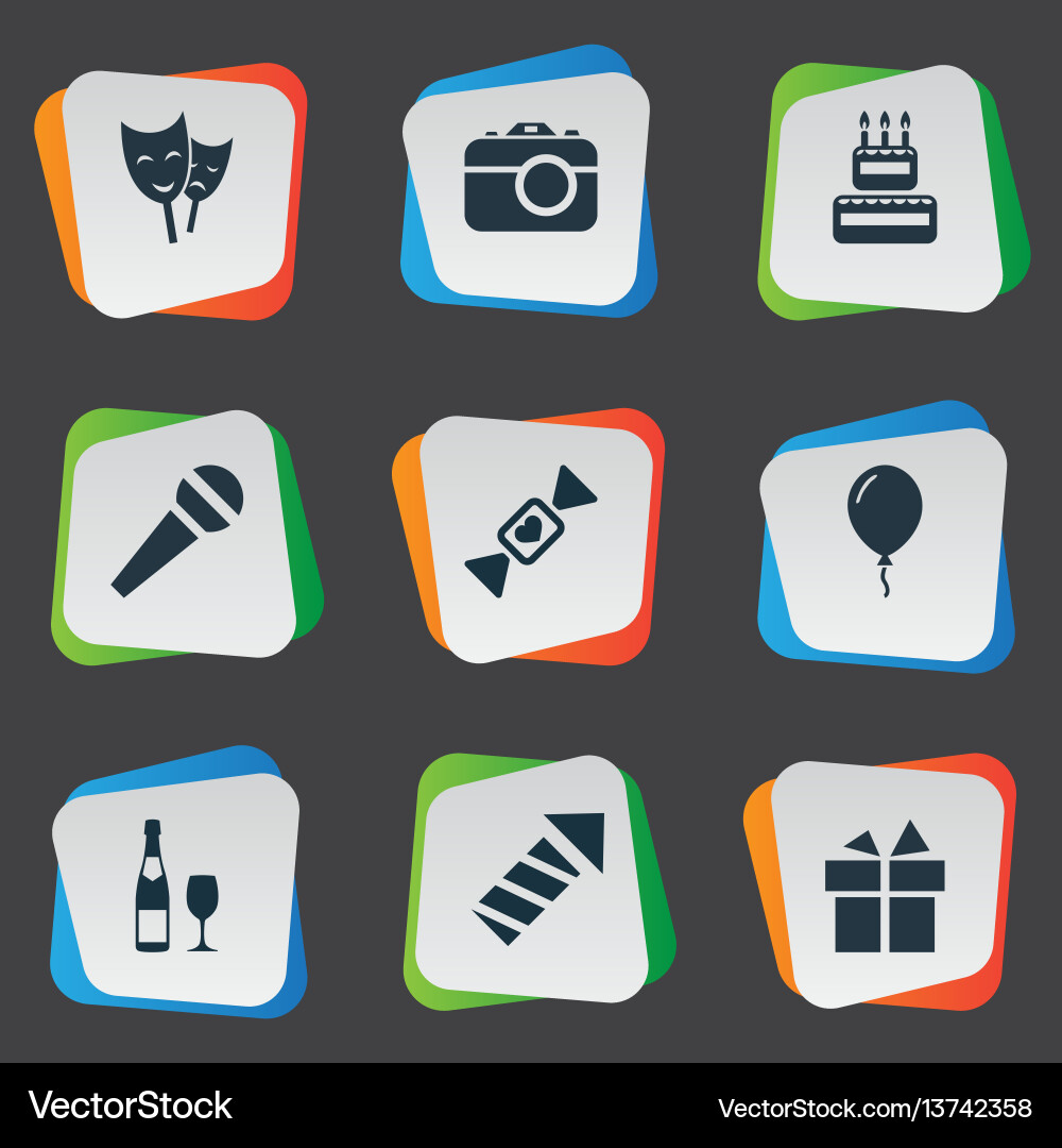 Set of simple celebration Royalty Free Vector Image