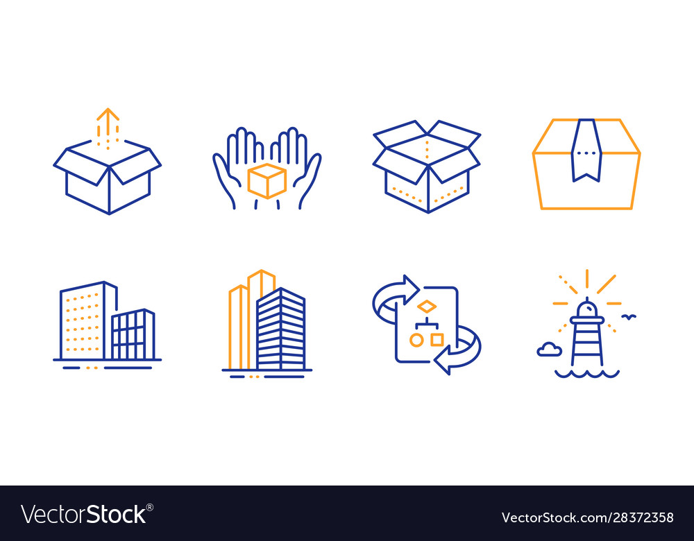 Technical algorithm skyscraper buildings and open Vector Image