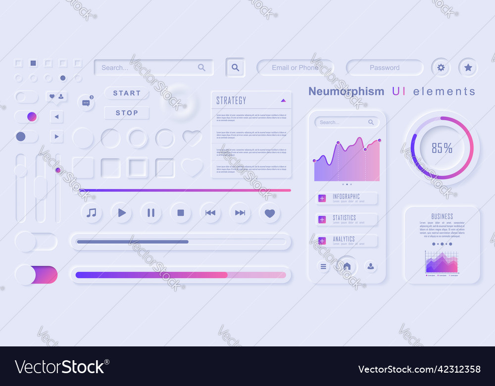 User Interface Elements For Mobile App Royalty Free Vector