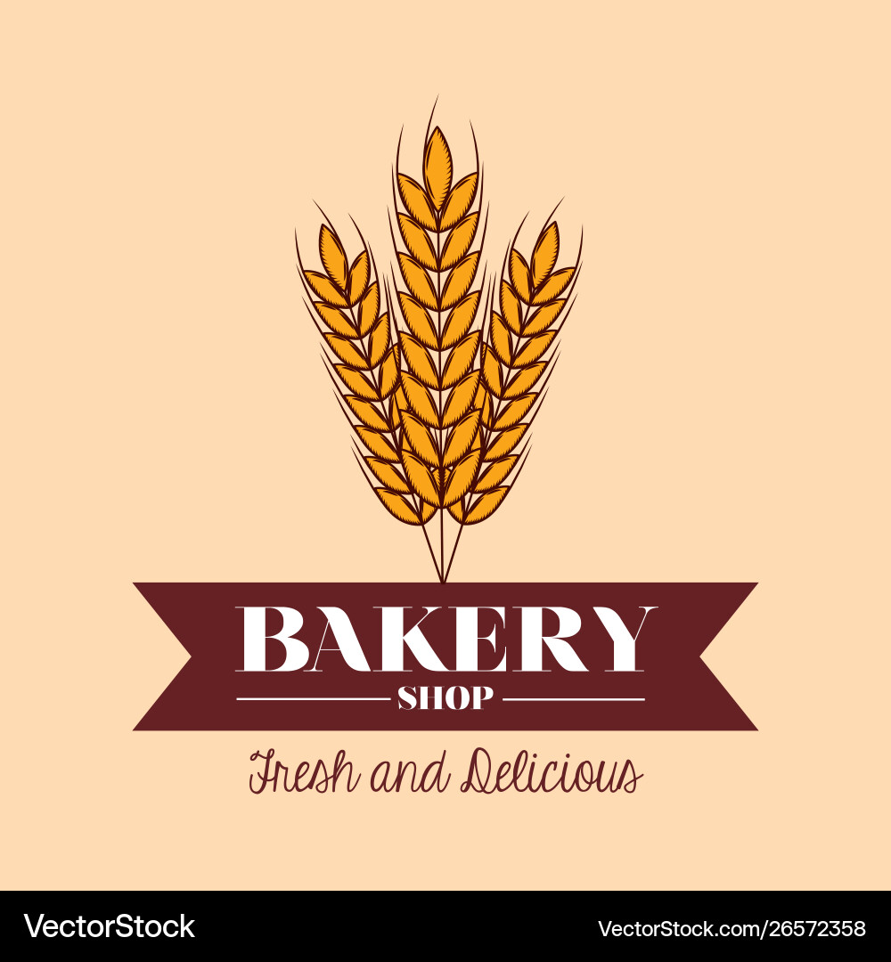 Wheat and bakery shop design Royalty Free Vector Image