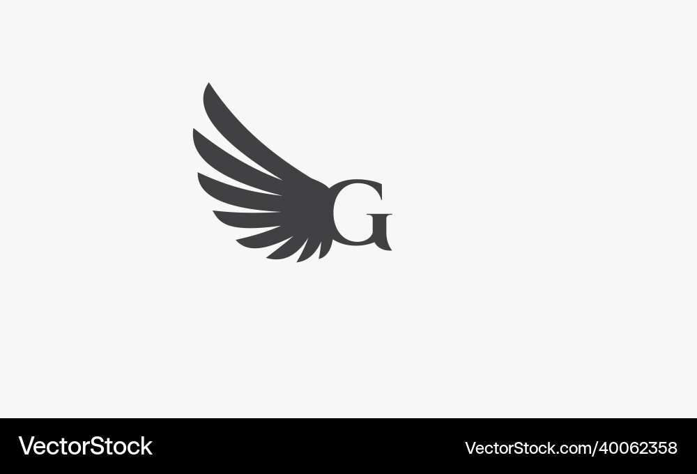 Wing letter g logo design concept isolated Vector Image