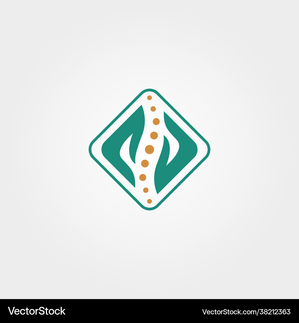 Abstract spine logo with hand symbol Royalty Free Vector