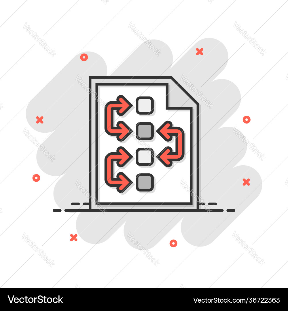 Cartoon tactical plan document icon in comic Vector Image