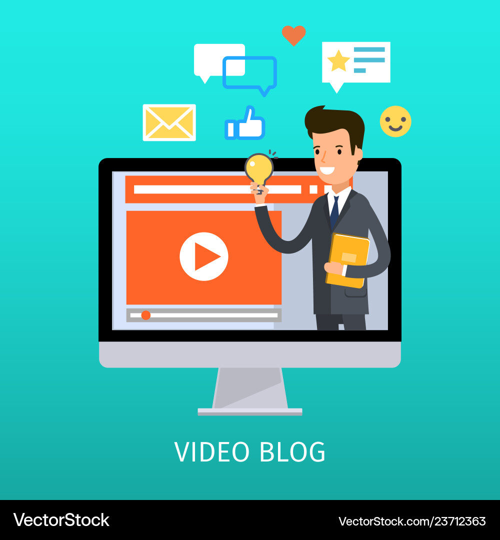 Concept of video blogging Royalty Free Vector Image