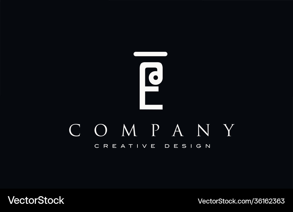 E alphabet letter icon logo black and white Vector Image