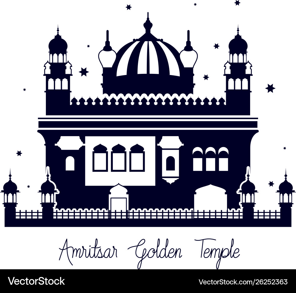 Edification amritsar golden temple and indian Vector Image