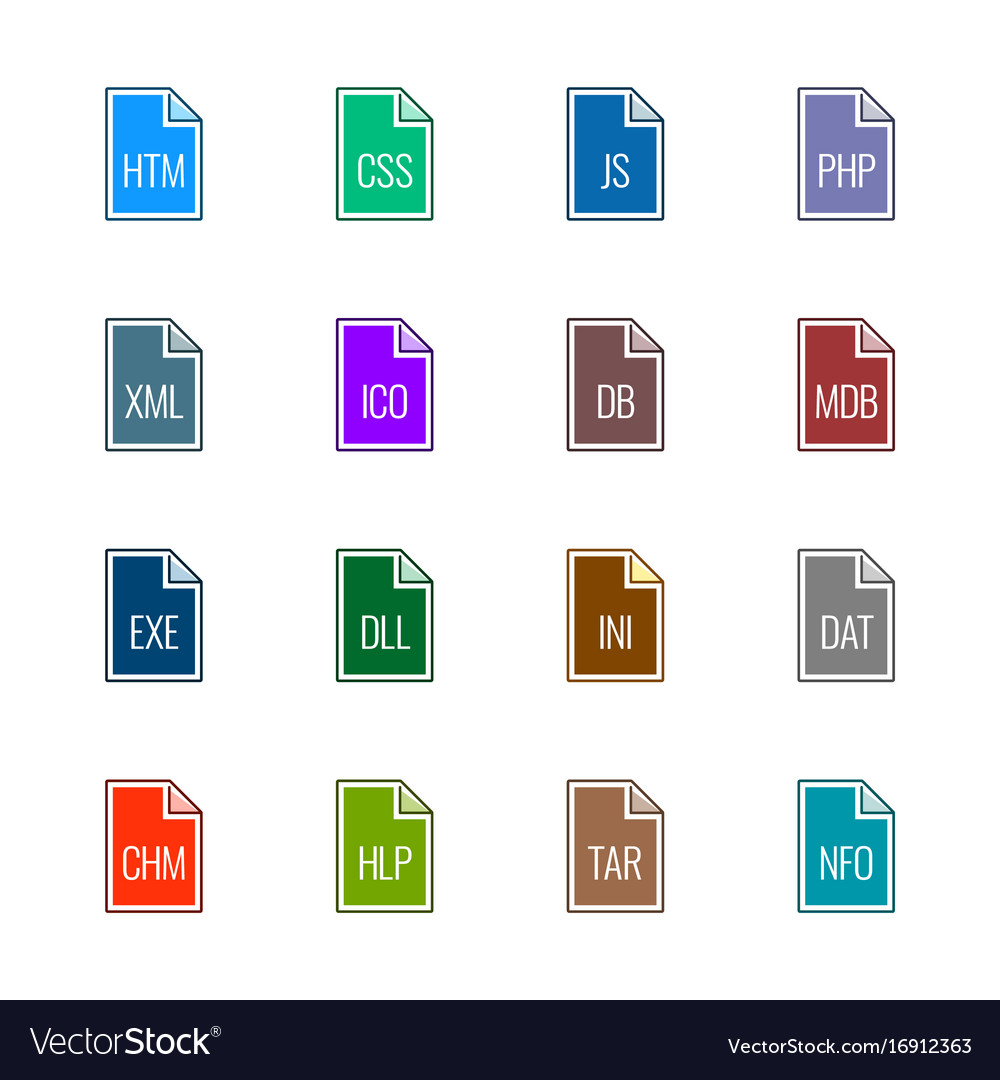 File type icons - websites and applications Vector Image