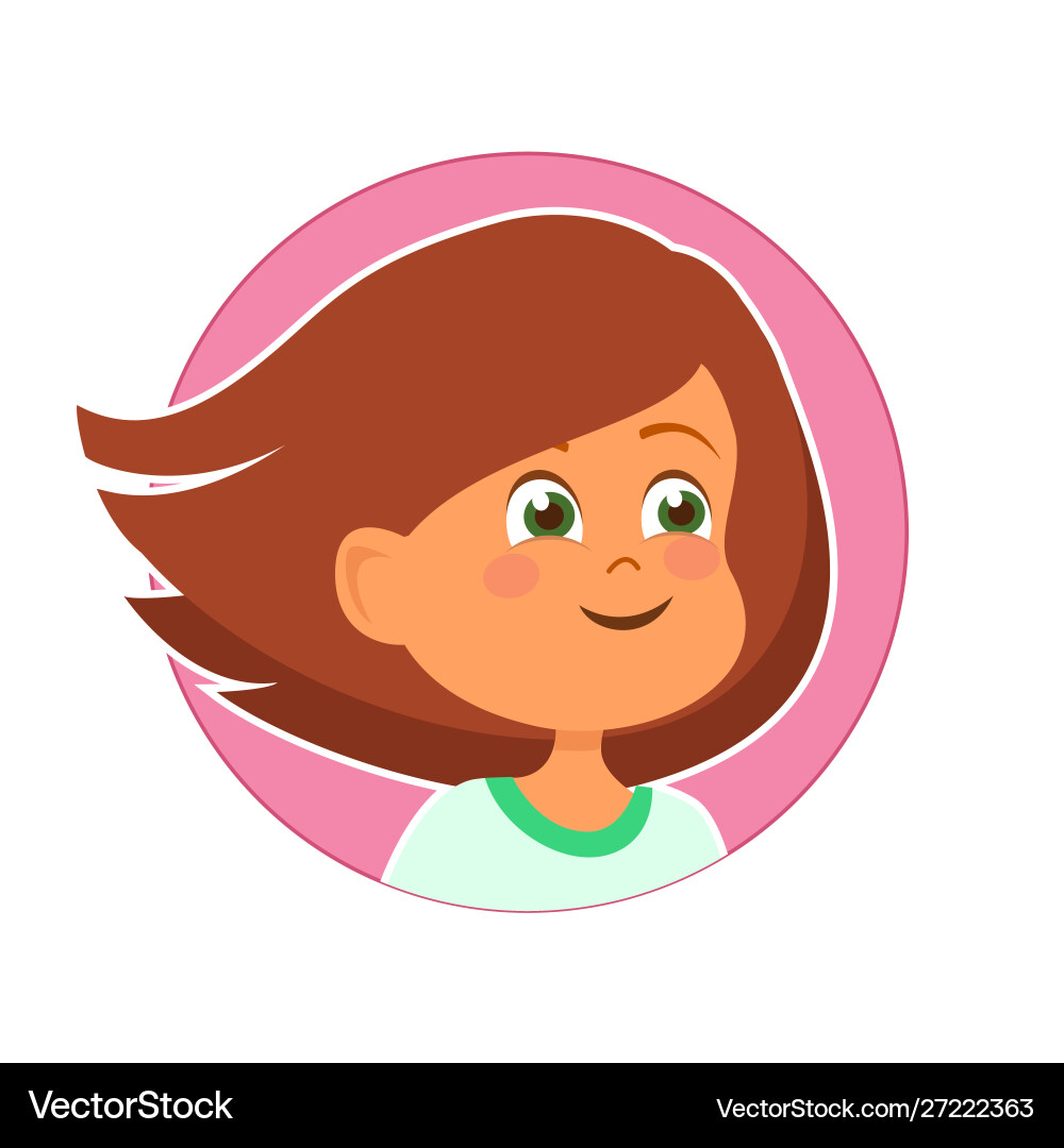 Happy smiling girl Royalty Free Vector Image - VectorStock