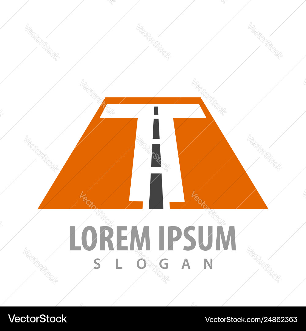 Initial letter t road font concept design symbol Vector Image