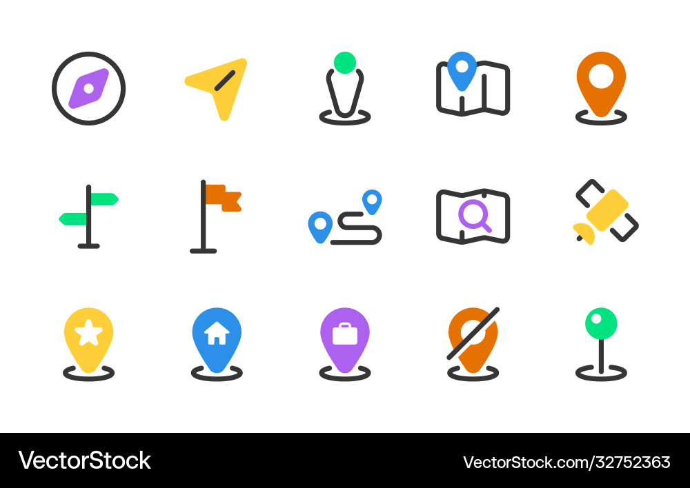 Navigation direction destination pin and more Vector Image