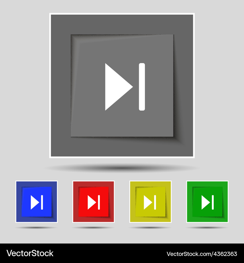 Next track icon sign on the original five colored Vector Image