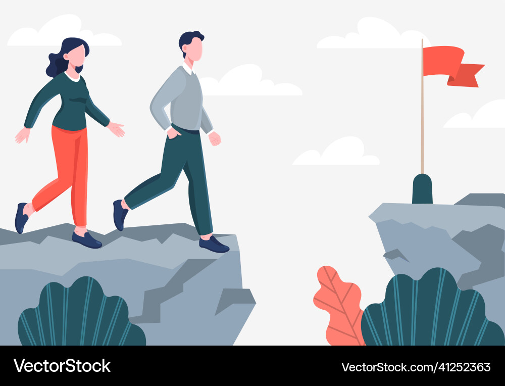 Overcoming obstacles to success concept Royalty Free Vector