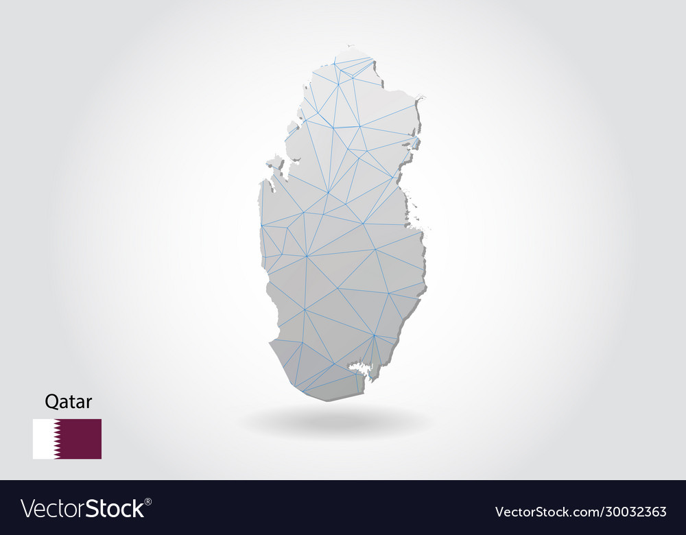 Polygonal qatar map low poly design made Vector Image