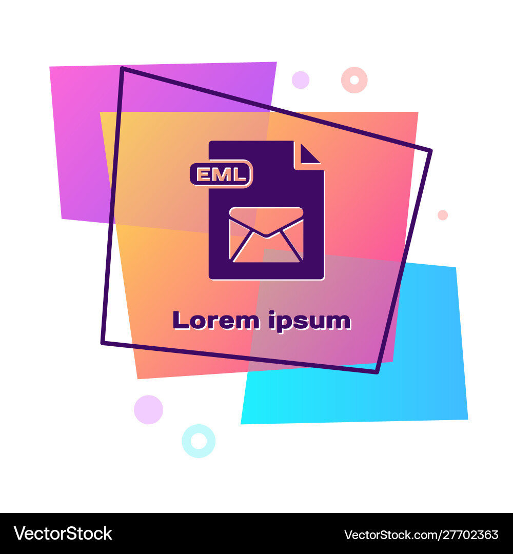 Purple eml file document download eml button icon Vector Image