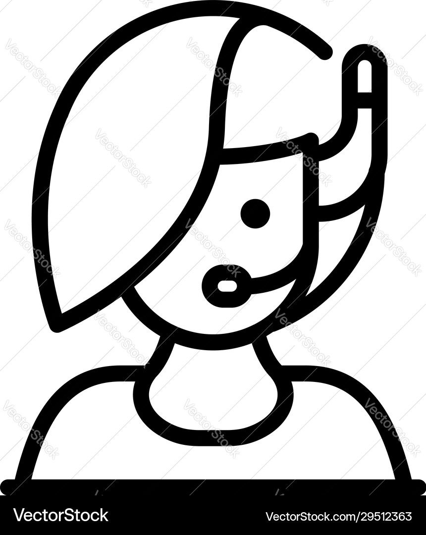 Service call center icon outline style Royalty Free Vector