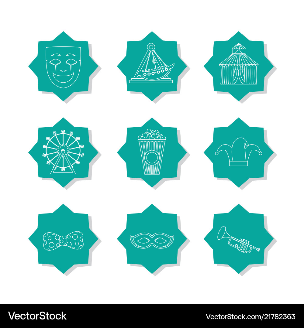 Set of carnival icons Royalty Free Vector Image
