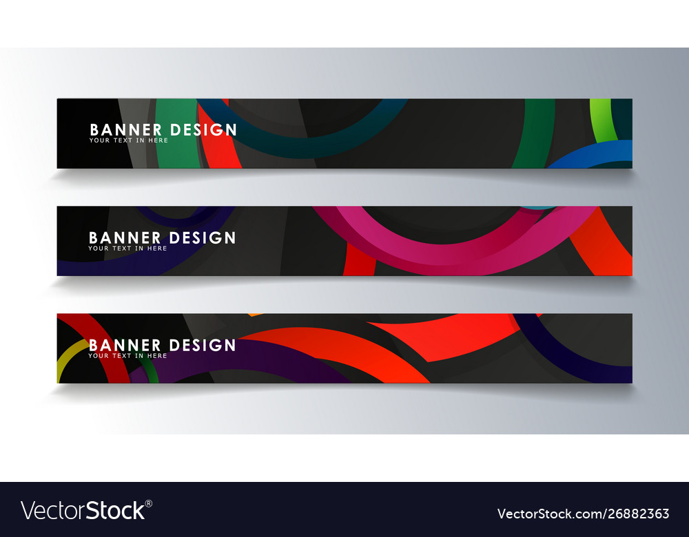 Set rectangular banner with a circle background Vector Image
