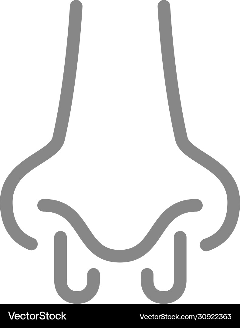 Sore human nose line icon rhinitis chronic Vector Image