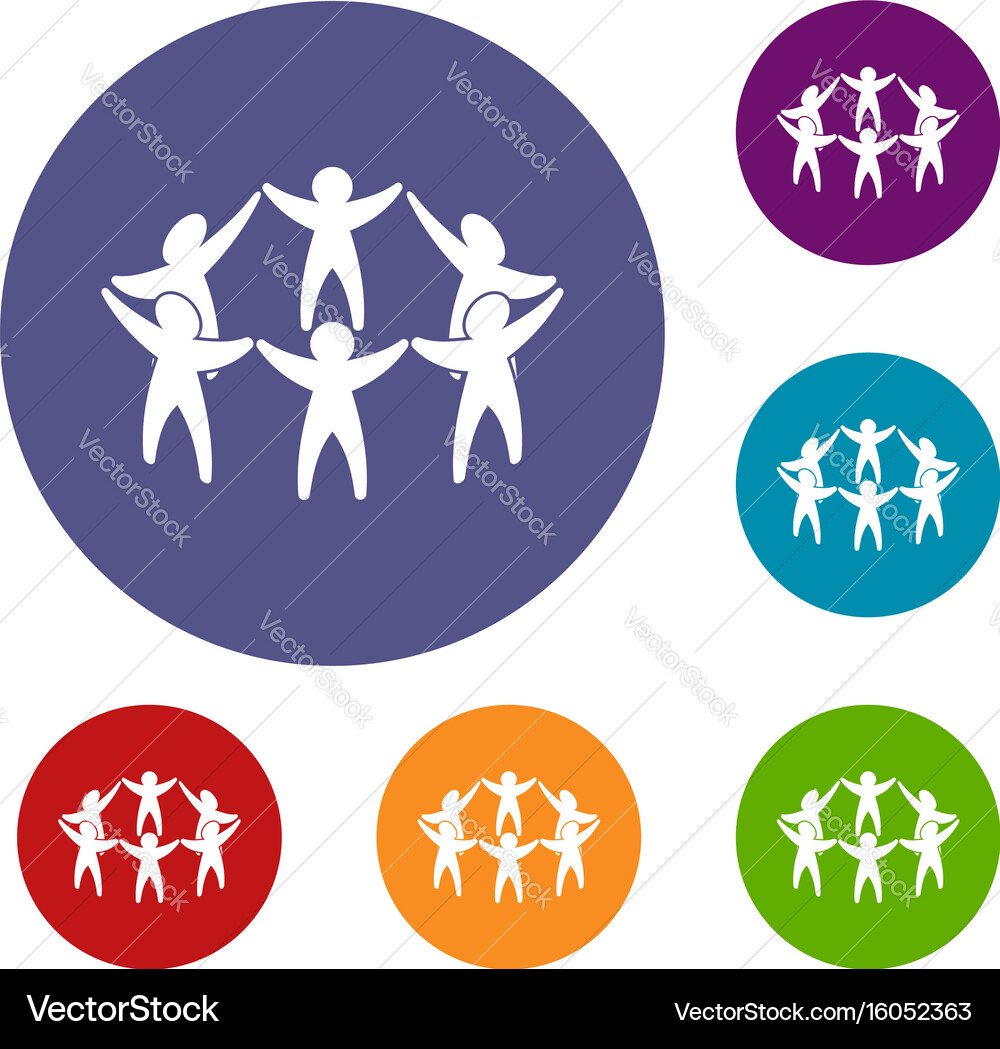 Team or friends icons set Royalty Free Vector Image