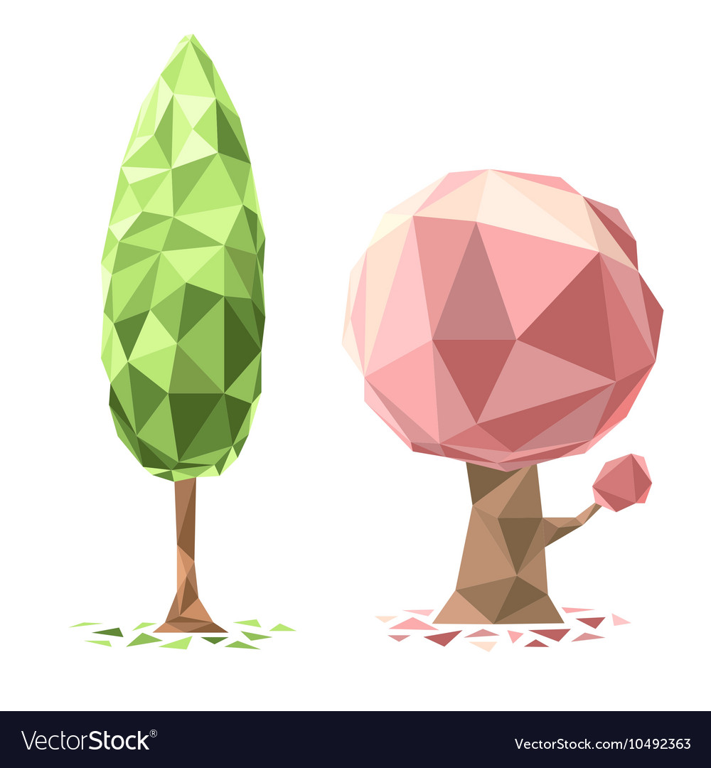 Tree polygon Royalty Free Vector Image - VectorStock