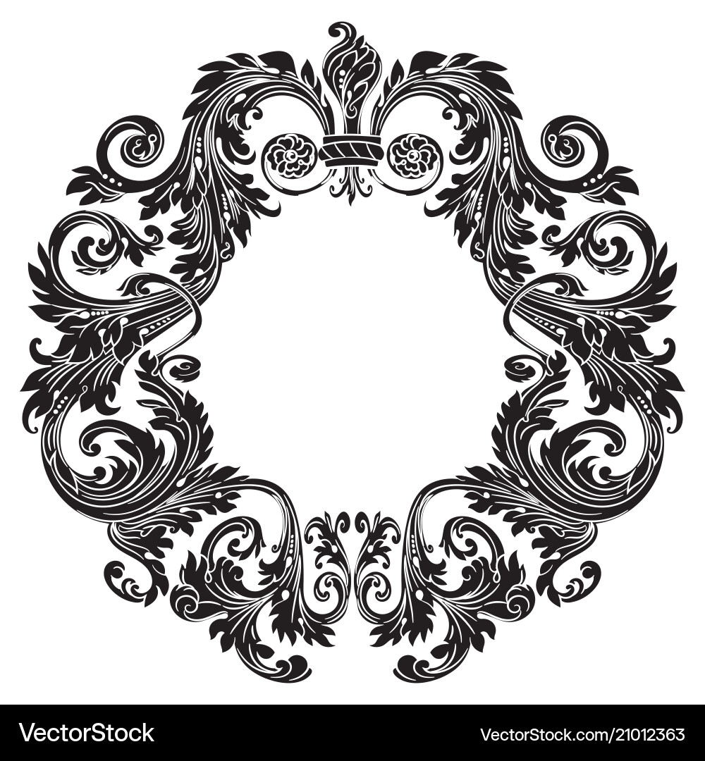 Vintage baroque ornament retro pattern antique Vector Image