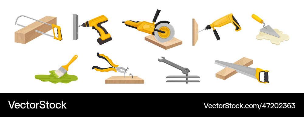 Working tool and equipment for repair Royalty Free Vector