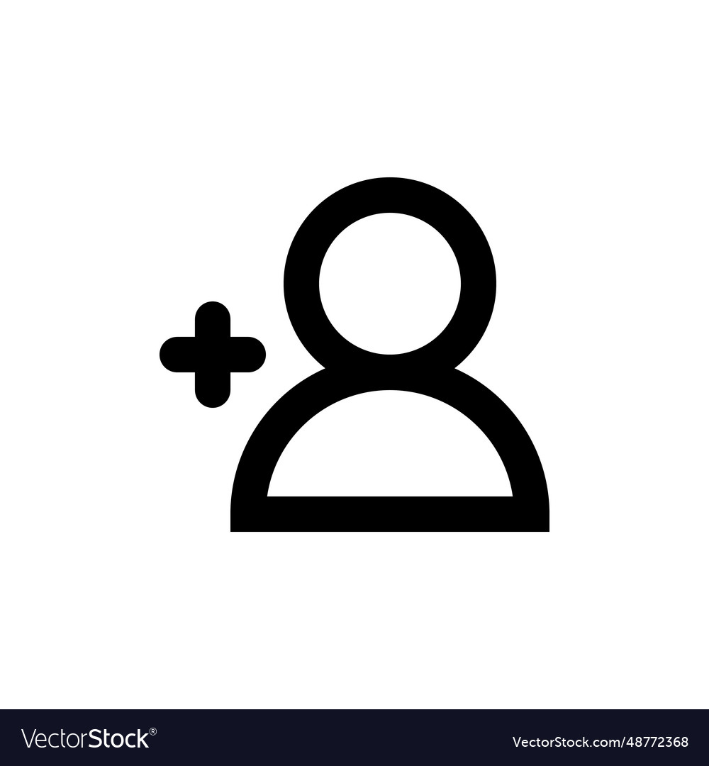 Adding user person line web or mobile interface Vector Image