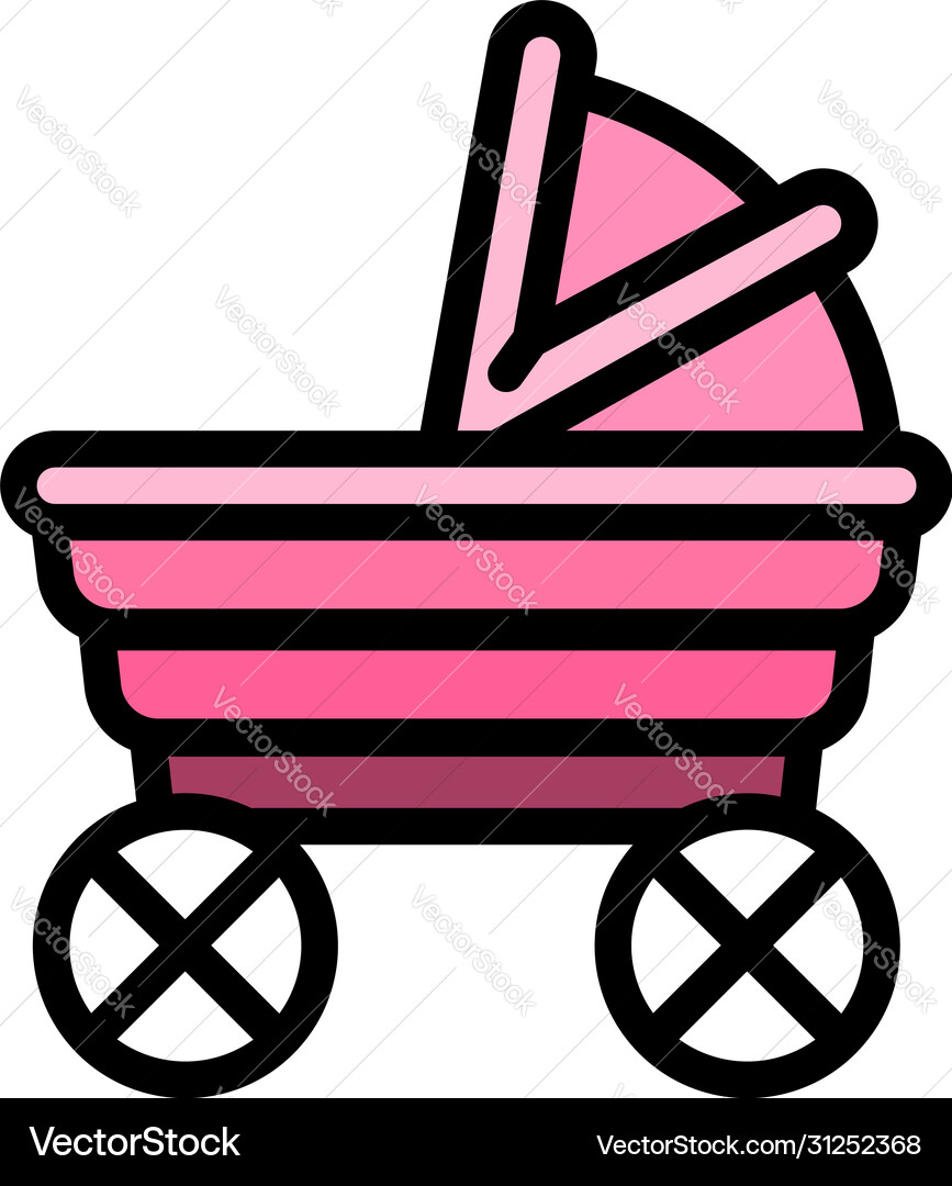 Baby buggy icon outline style Royalty Free Vector Image