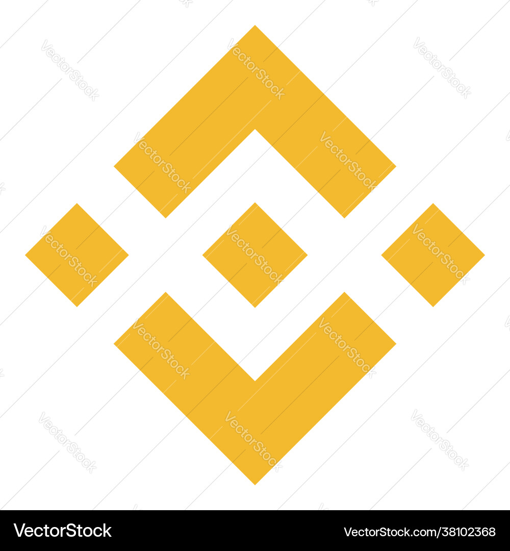 Binance coin bnb token symbol cryptocurrency logo Vector Image