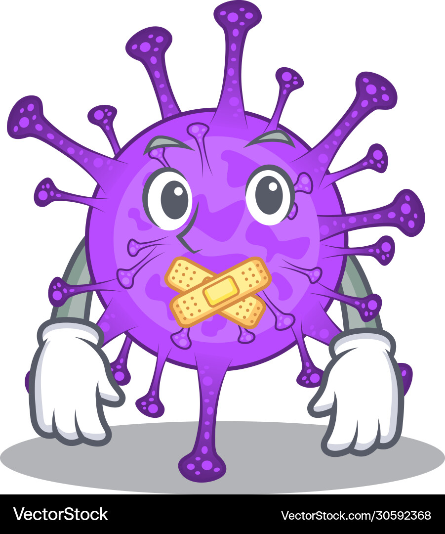 Bovine coronavirus mascot with silent gesture Vector Image