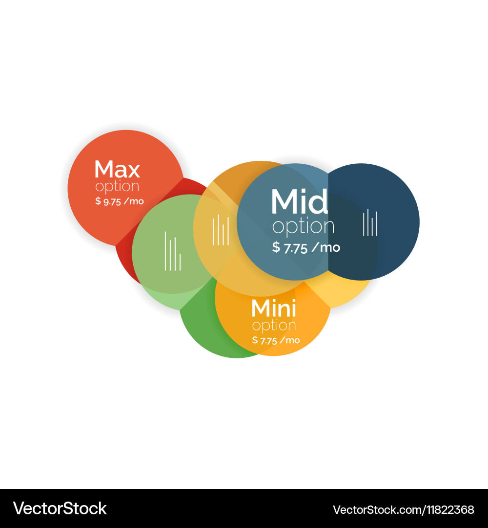 Circle business option diagrams Royalty Free Vector Image