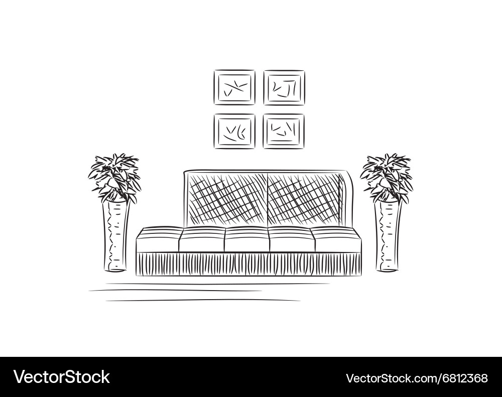 Hand drawn sofas Royalty Free Vector Image - VectorStock
