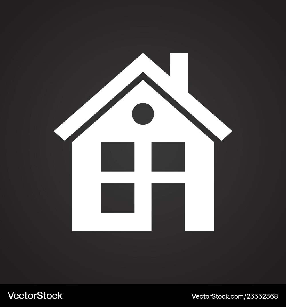Home icon on black background for graphic and web Vector Image