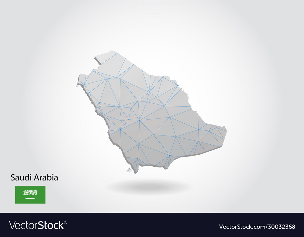 Polygonal saudi arabia map low poly design map Vector Image Polygonal saudi arabia map low poly design map Vector Image