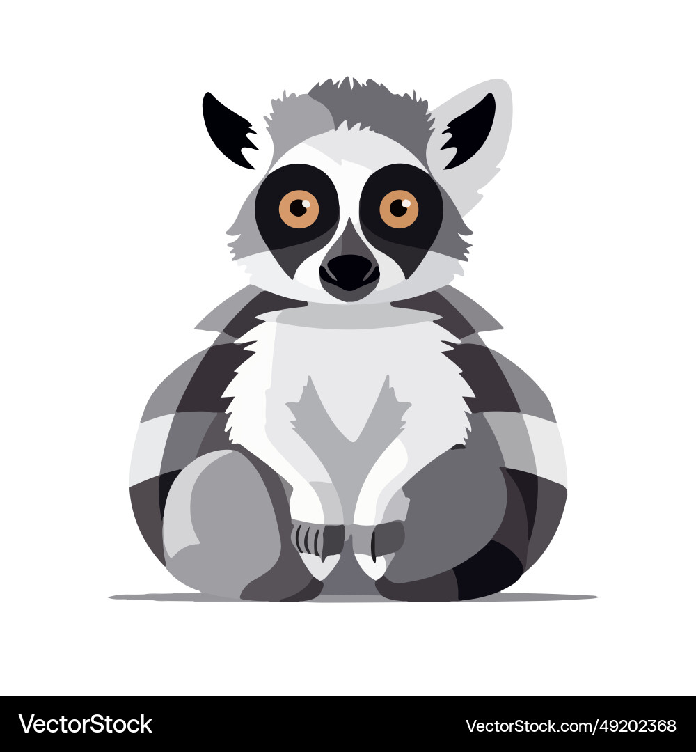Ring tailed lemur catta mascot cartoon Royalty Free Vector