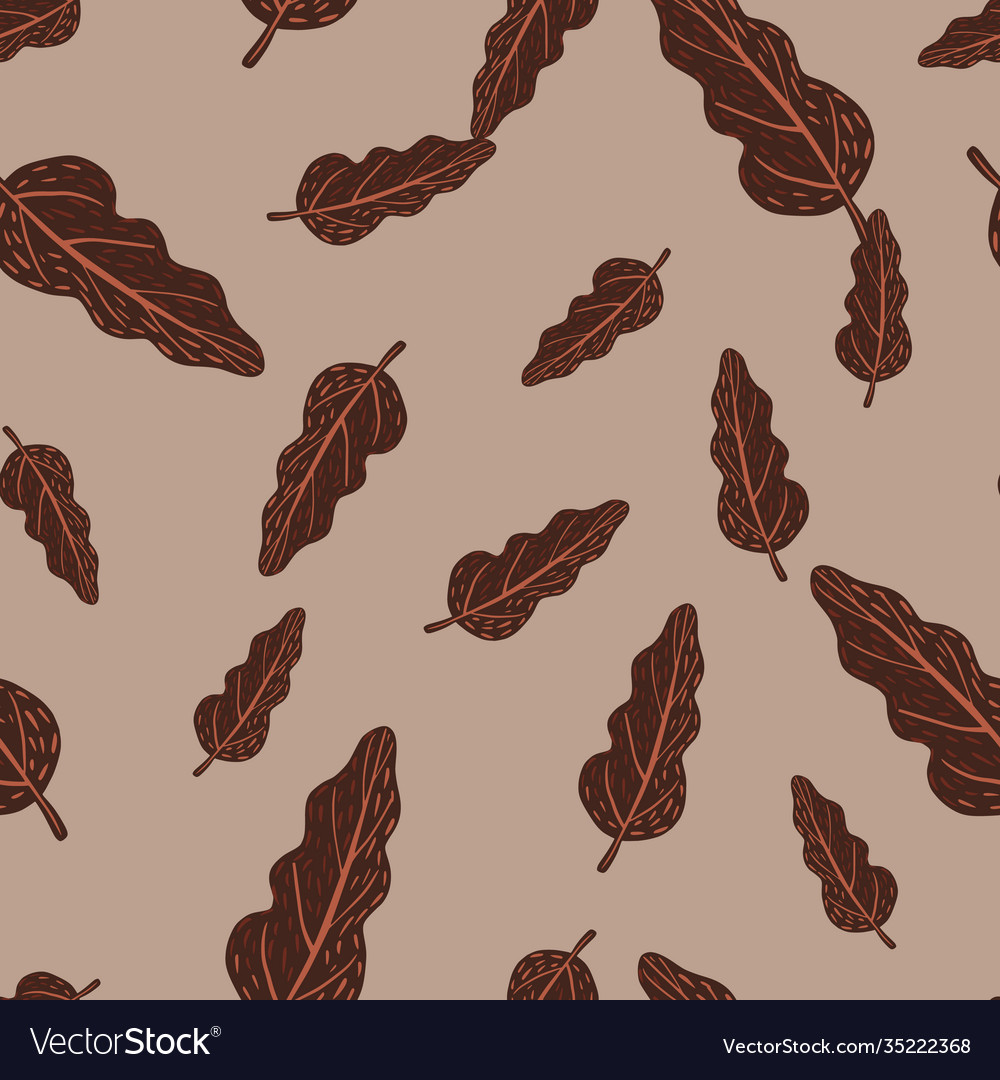 Seamless fall pattern with brown random tree Vector Image