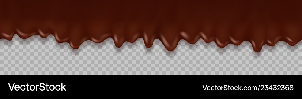 Seamless realistic flowing brown chocolate cream Vector Image