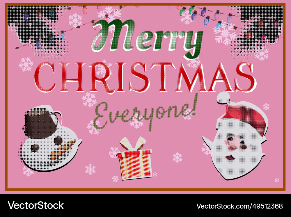 Template merry christmas retro banner santa Vector Image