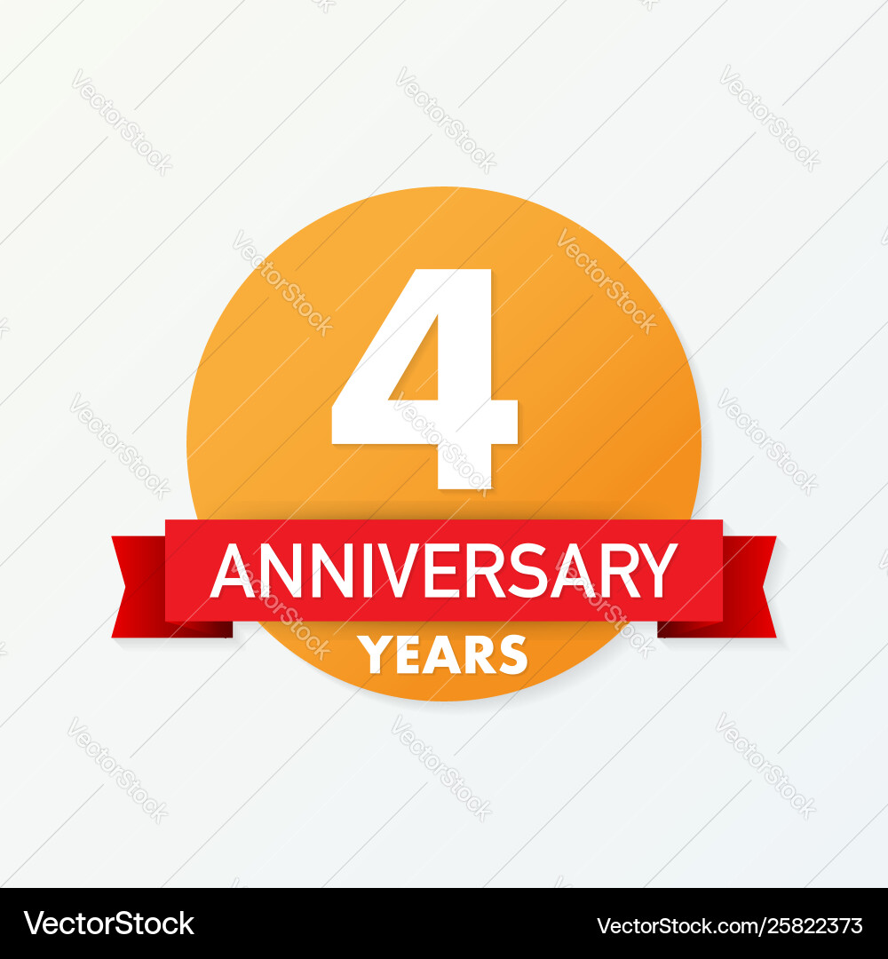 4 years anniversary emblem anniversary icon Vector Image