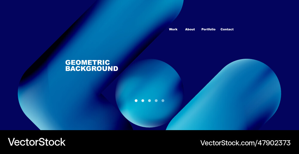 Abstract circles and round shapes landing page Vector Image
