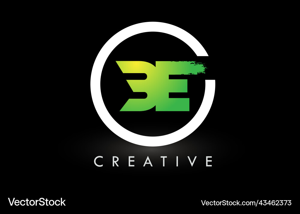 Be green white brush letter logo design creative Vector Image