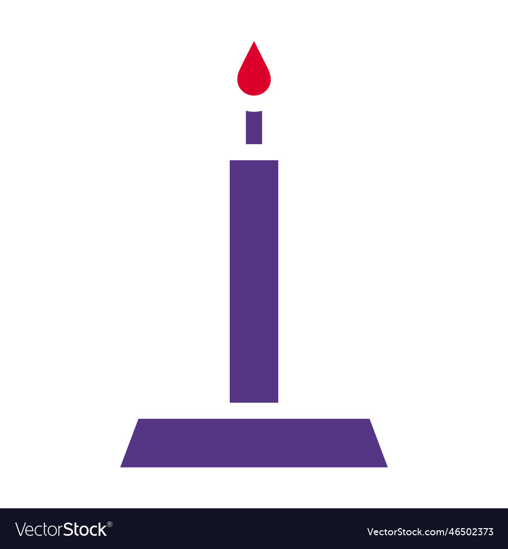 Candle icon solid red purple style easter element Vector Image