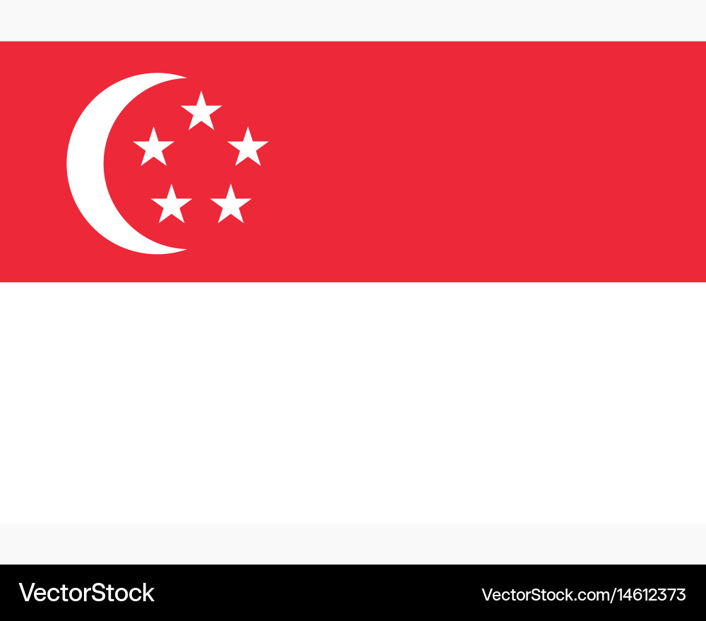 Colored flag of singapore Royalty Free Vector Image