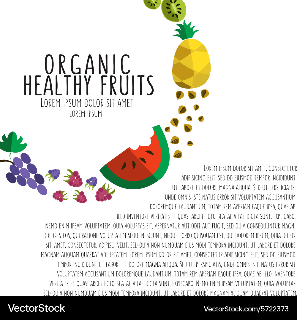 Colorful of fruit template in flat Royalty Free Vector Image