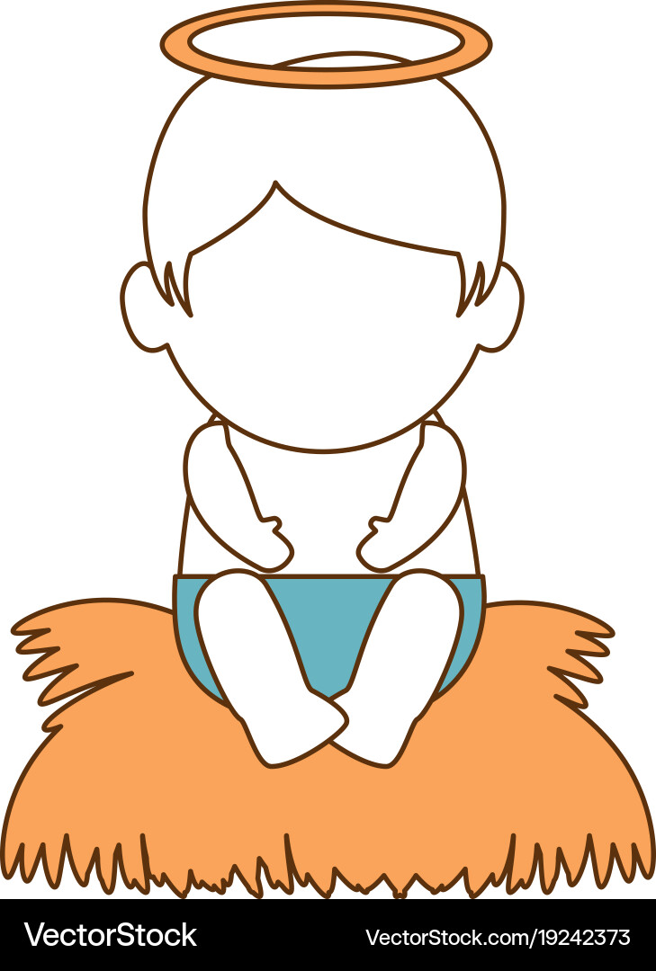 Cute jesus baby in cradle Royalty Free Vector Image