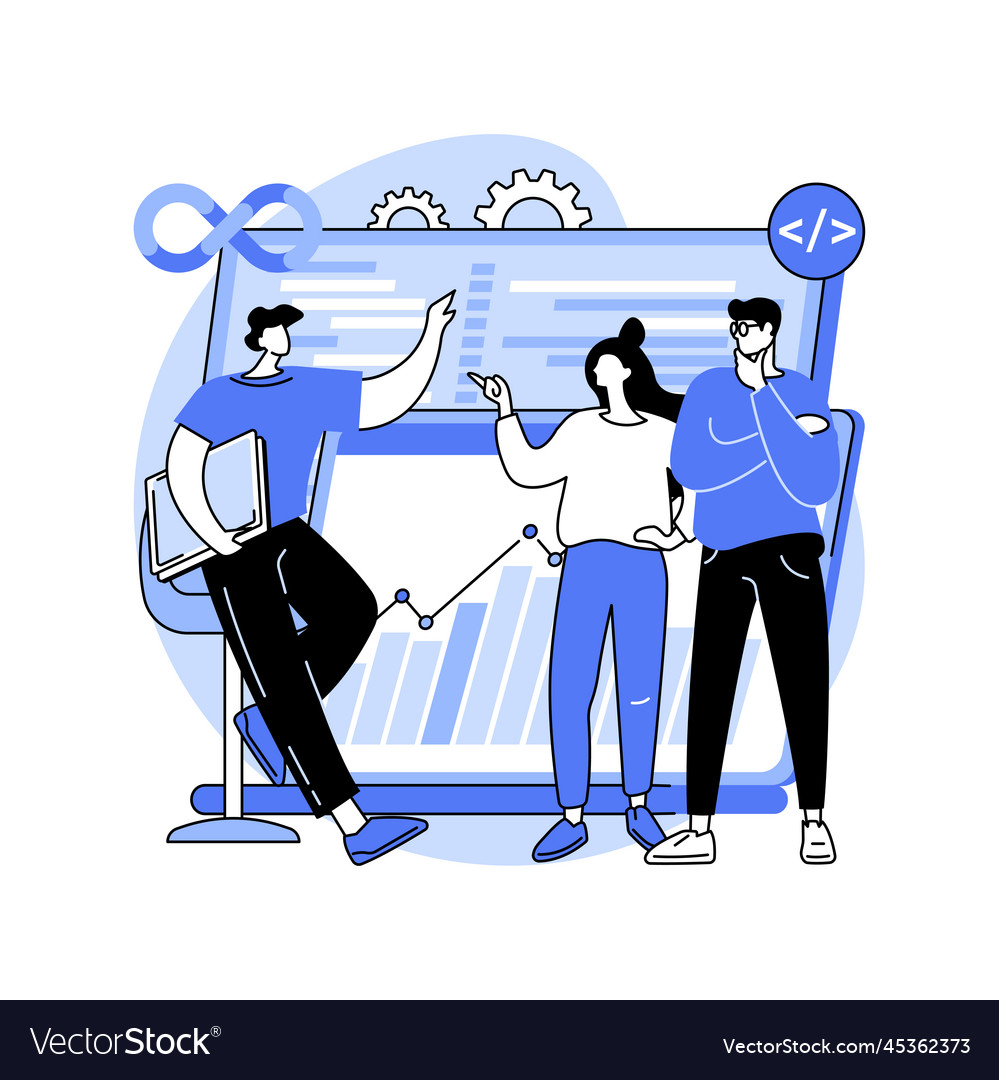 Devsecops workflow isolated cartoon Royalty Free Vector