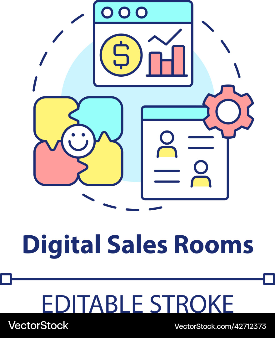 Digital sales rooms concept icon Royalty Free Vector Image