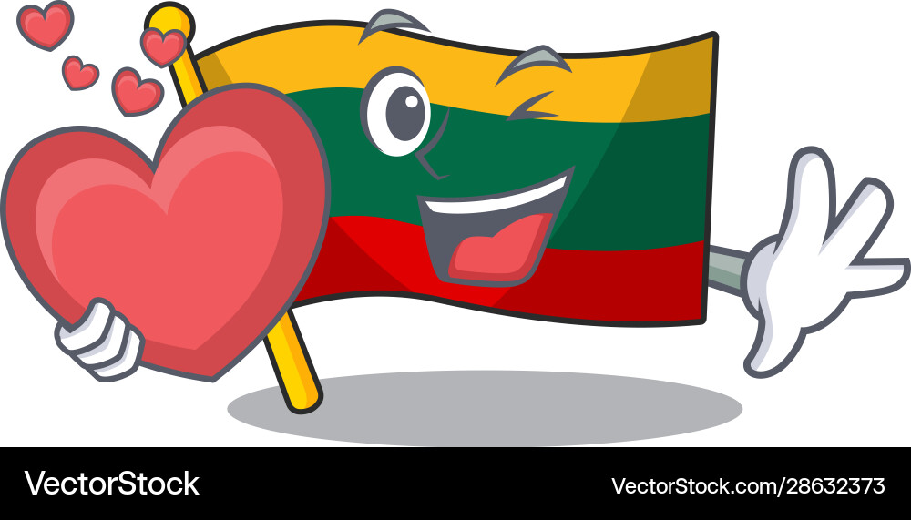 Funny face flag lithuania cartoon character Vector Image