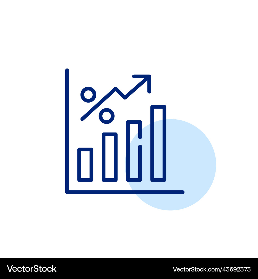 Growing stocks bar chart profitable investment Vector Image