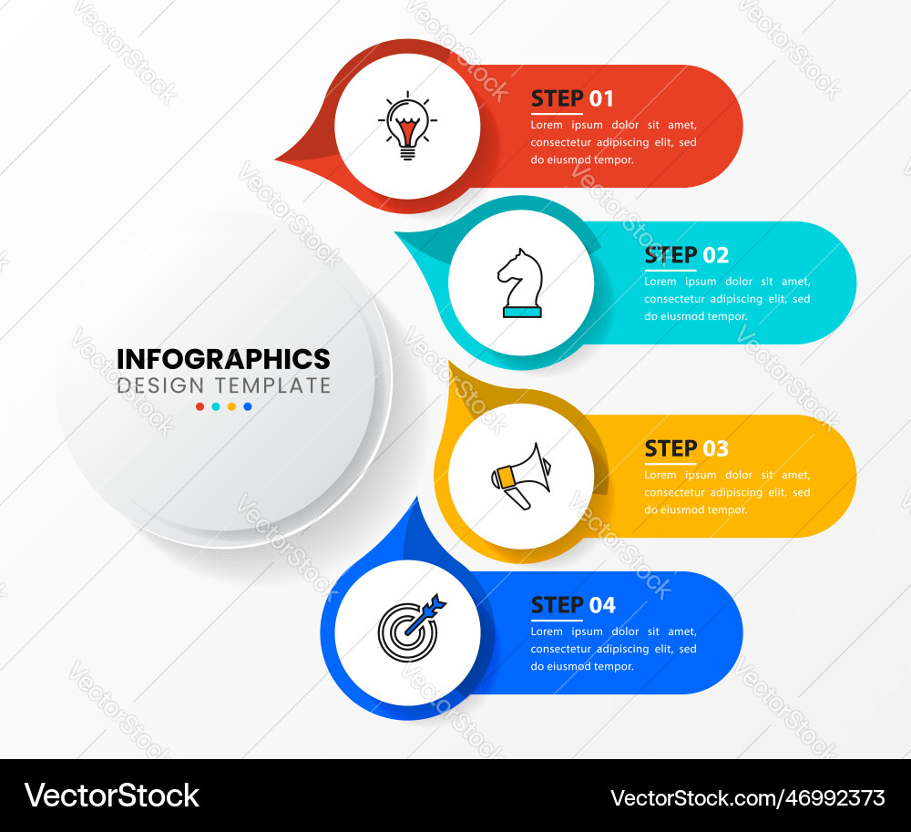 Infographic template with icons and 4 options Vector Image